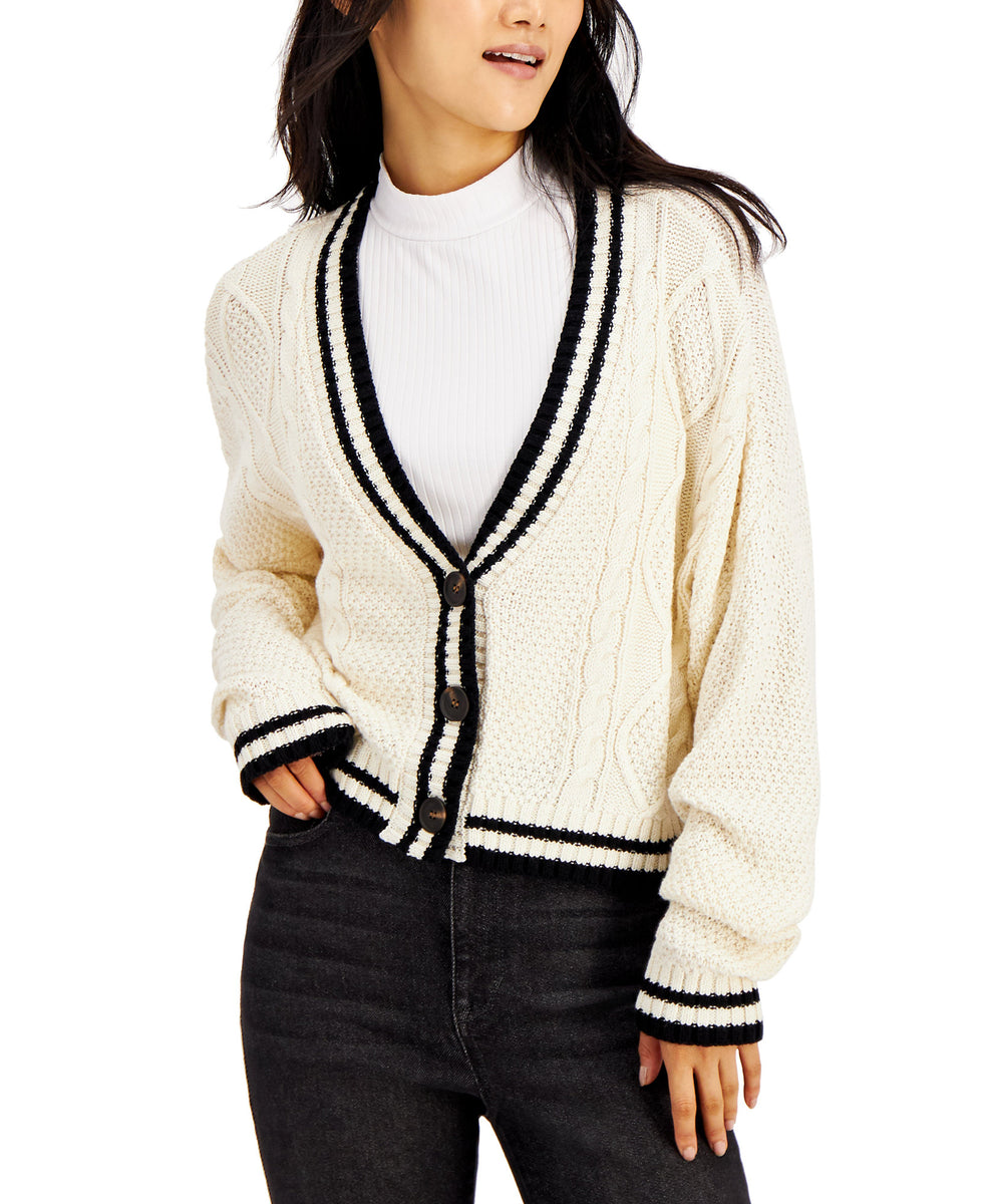 Teen Varsity Cable-Knit Cardigan (Young Women's Fit) – Online Warehouse ...